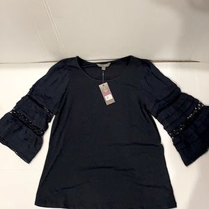 Sharagano | Tops | Nwt Sharagano Deep Indigo 34 Bell Sleeve Top | Poshmark